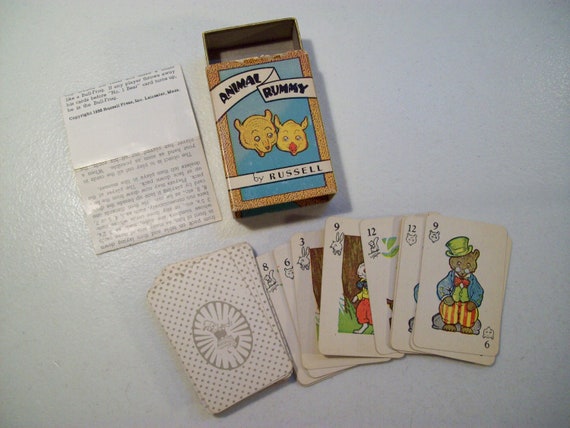 Vintage 1935 Animal Rummy Card Game by Russell With Box & | Etsy