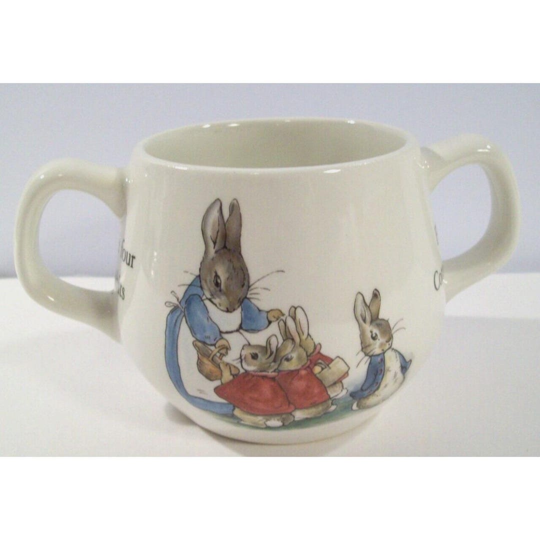 Beatrix Potter Peter Rabbit Wedgewood Double Handle Child Toddler Cup ...