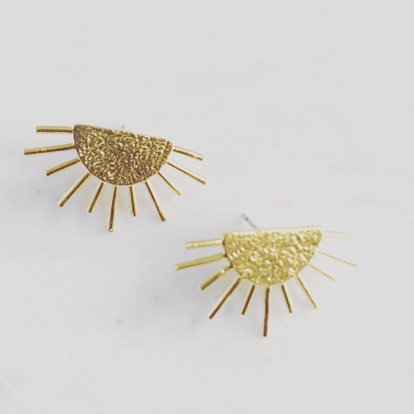 Brass Sun Rays Studs - Etsy