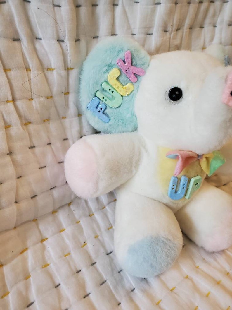 Upcycled Plush-pastel Elephant - Etsy