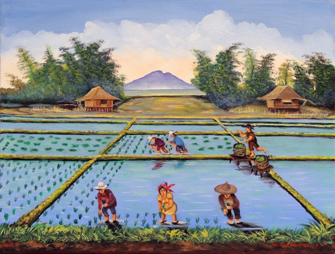 Philippine Painting - Planting Rice 2 ( JPEG 10 MB SIZE) - Etsy