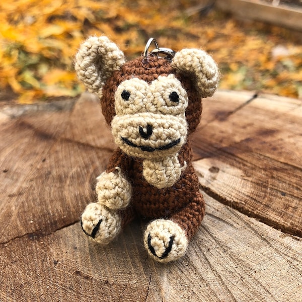 Monkey Keychain - Etsy