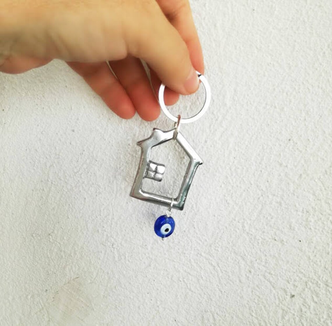 Silver House Keychain Aluminum House Outline Key Ring With | Etsy