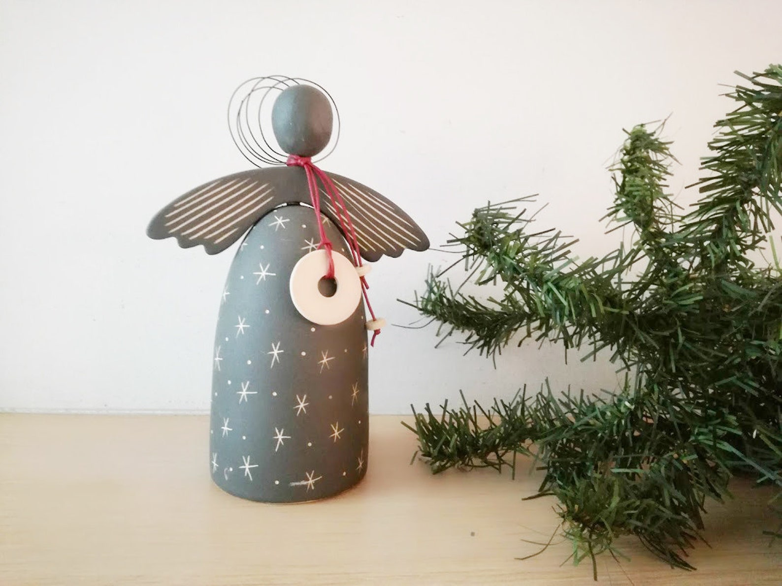 Ceramic Angel Sculpture Stoneware Clay Angel Abstact Angel | Etsy