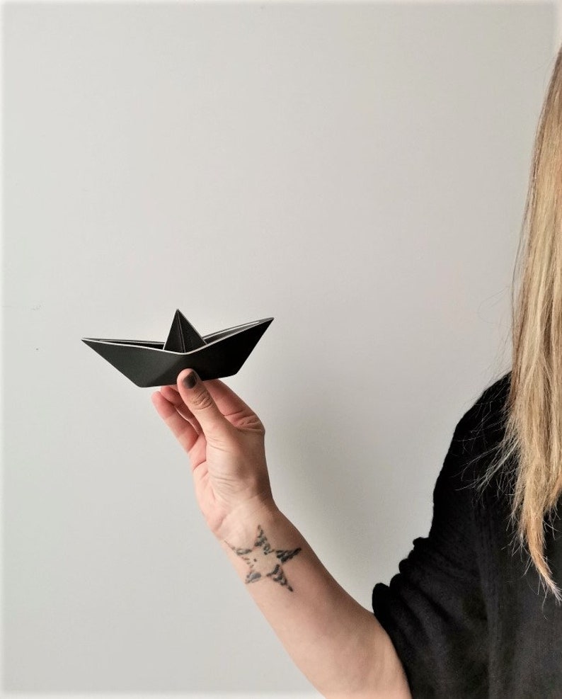 Ceramic Paper Boat Grey Paper Boat Art Object Good Luck - Etsy
