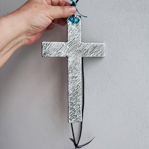 Classic Wall Cross Silver Wall Cross Aluminum Hammered - Etsy
