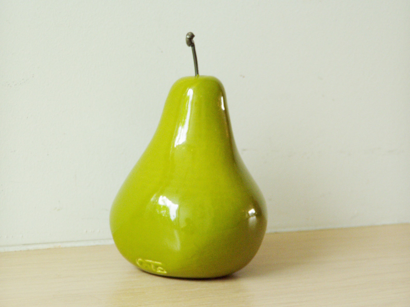 Ceramic Pear Sculpture Life Size Green Ceramic Pear Minimal | Etsy UK