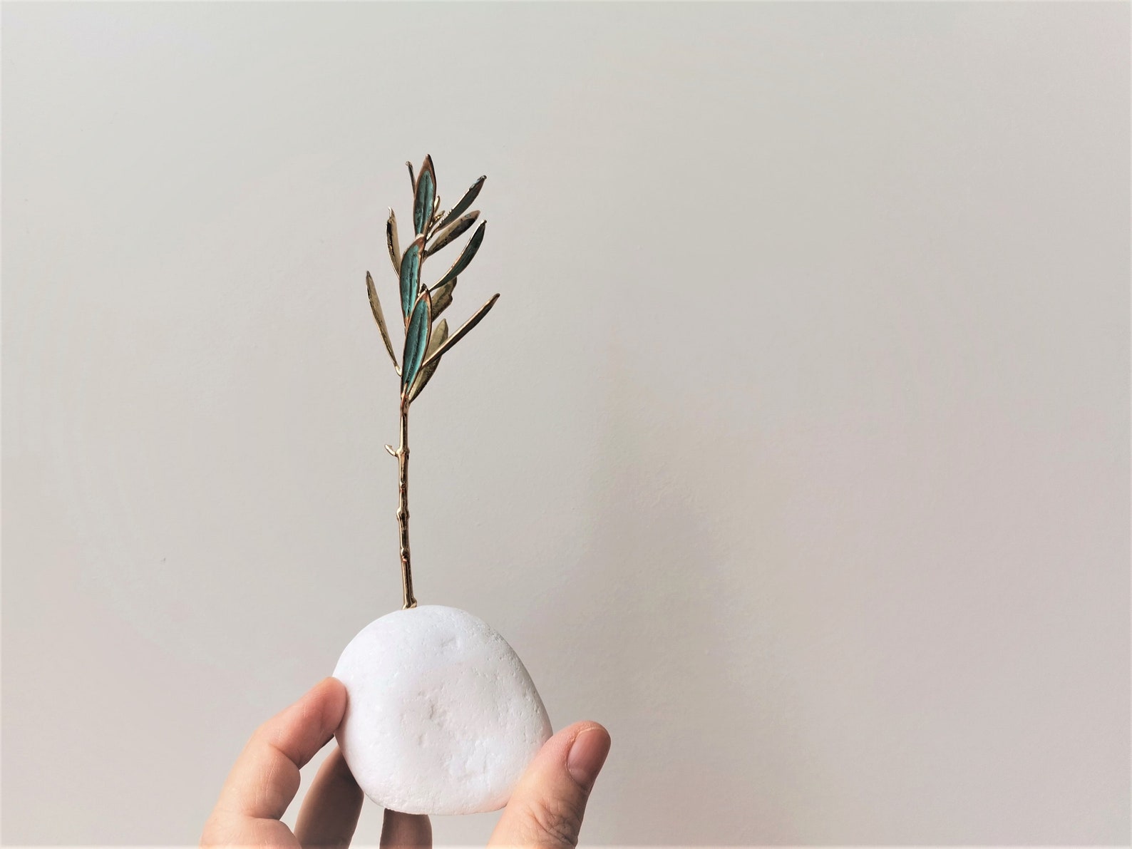 Olive Branch Sculpture Electroplated Real Olive Twig of - Etsy