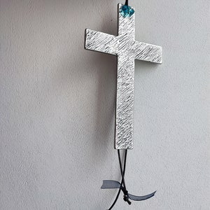 Classic Wall Cross Silver Wall Cross Aluminum Hammered - Etsy