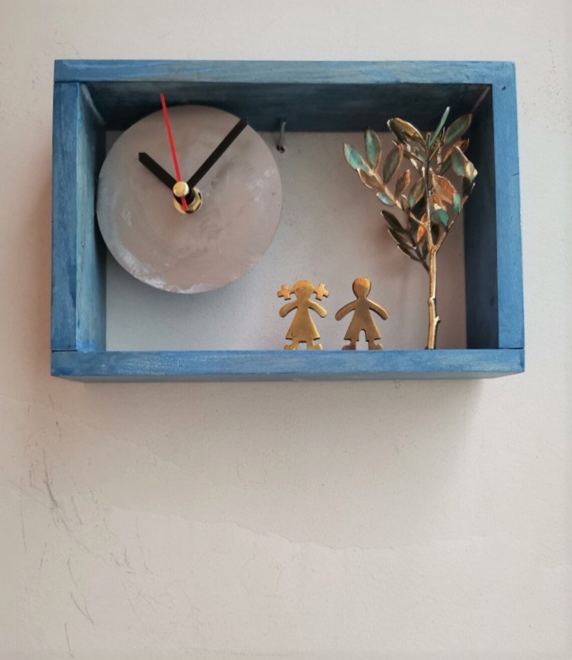 Boy Girl Clock Brass Children Figures With Brass Tree Clock - Etsy