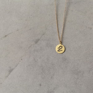 22 Gold Necklace Thin Gold Chain Necklace With 22 Charm in - Etsy