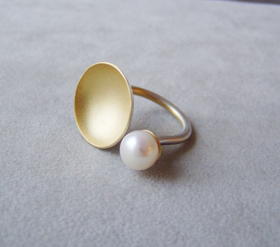 Gold Disk Ring Sterling Silver Open Ring Designer Open Ring - Etsy