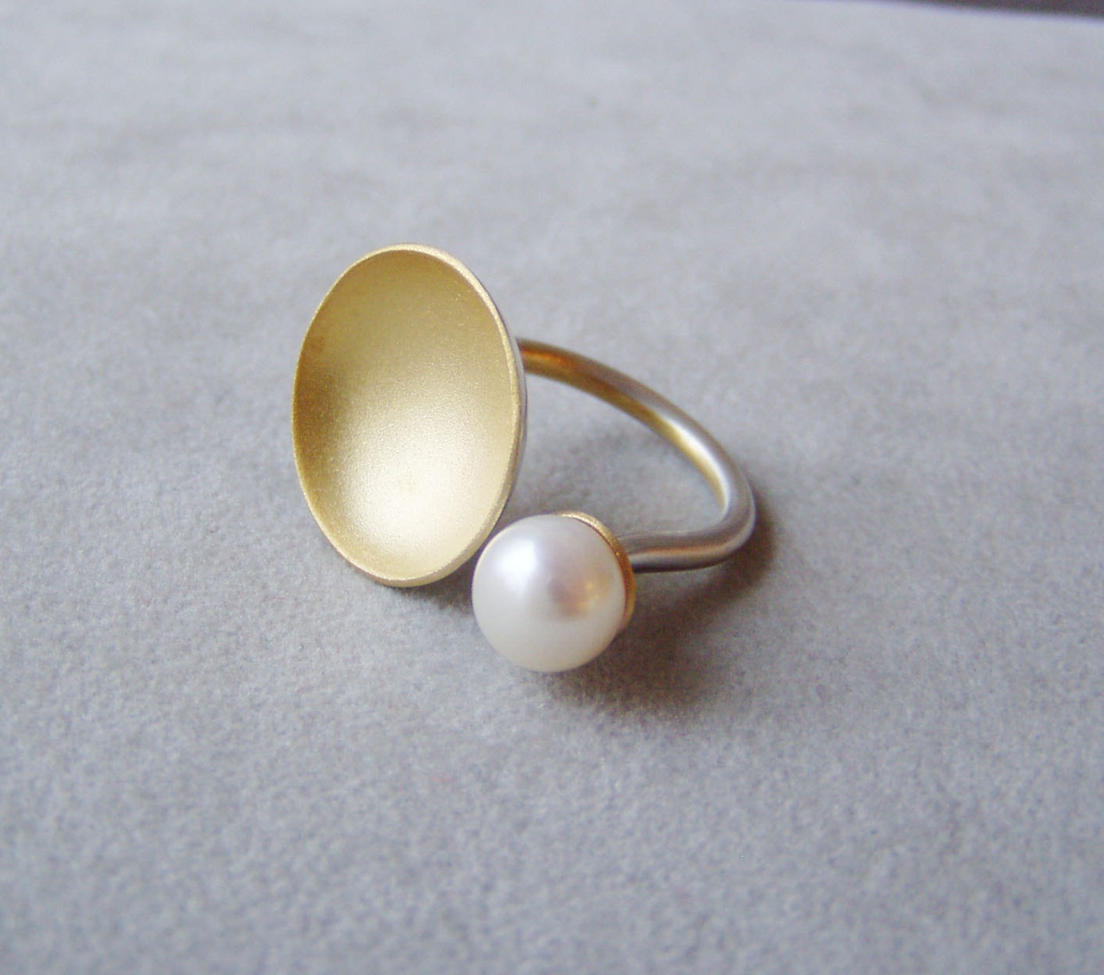 Gold Disk Ring Sterling Silver Open Ring Designer Open Ring - Etsy