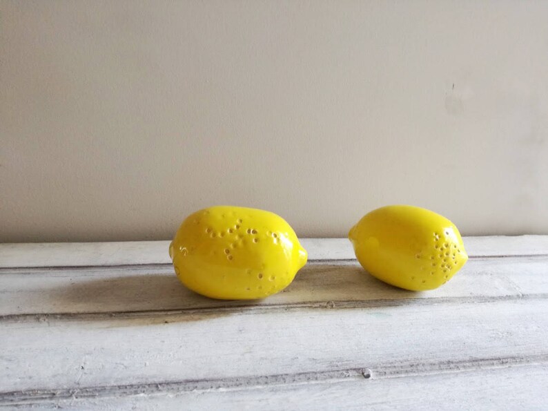 Shiny Ceramic Lemon Life Size Earthenware Lemon Greek | Etsy