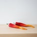 Chilli Peppers Sculpture, Modern Ceramic Chilli Peppers in Red and ...