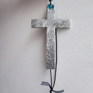 Classic Wall Cross Silver Wall Cross Aluminum Hammered - Etsy