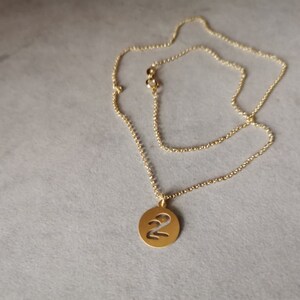 22 Gold Necklace Thin Gold Chain Necklace With 22 Charm in - Etsy