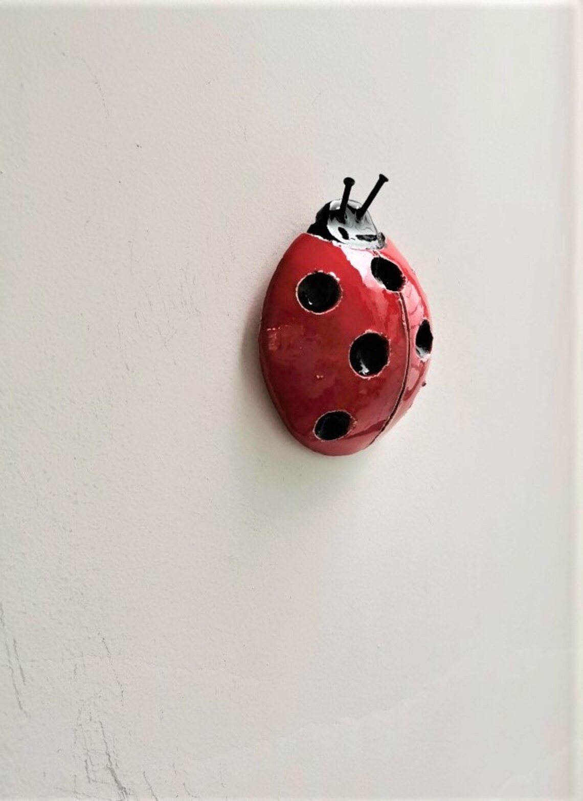 Ceramic Ladybug Sculpture Red Black Ladybug Wall Hanging - Etsy