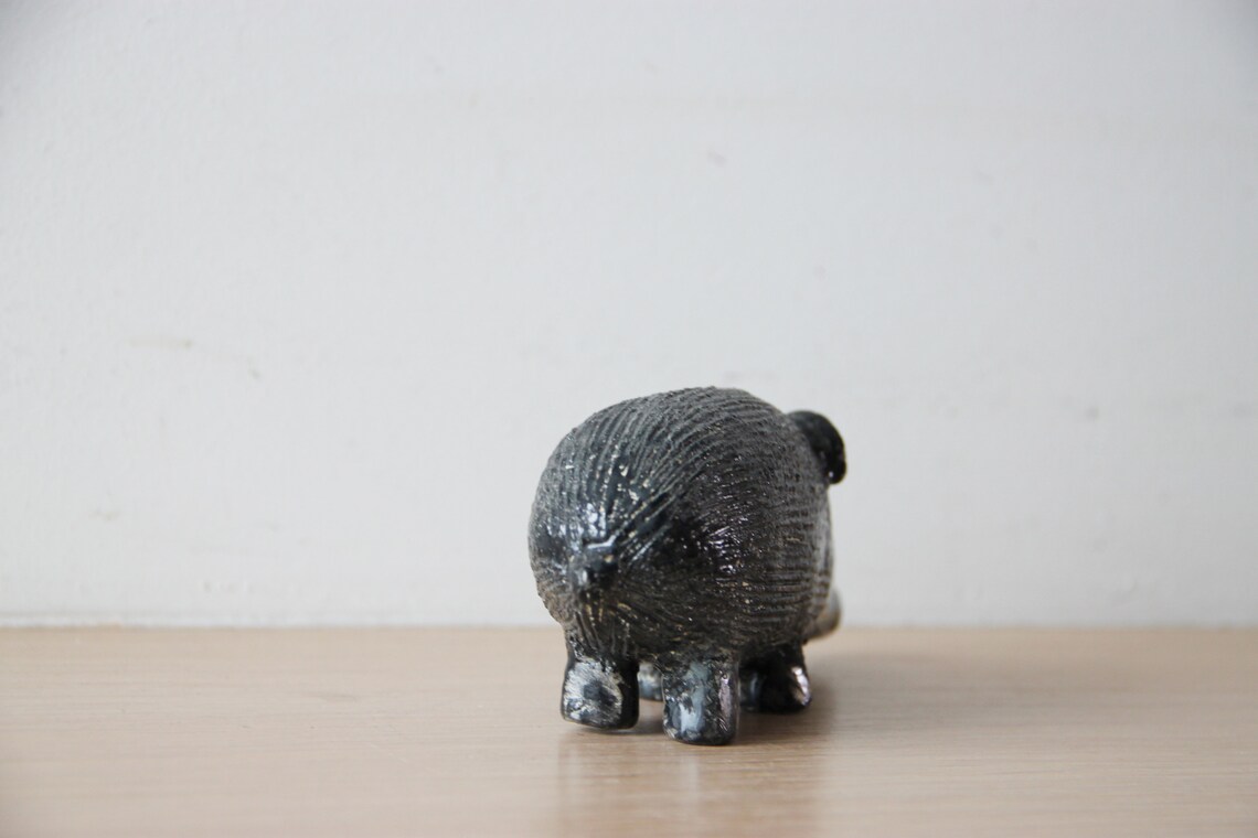 Black Pig Figurine Ceramic Pig Sculpture Wild Boar Art - Etsy
