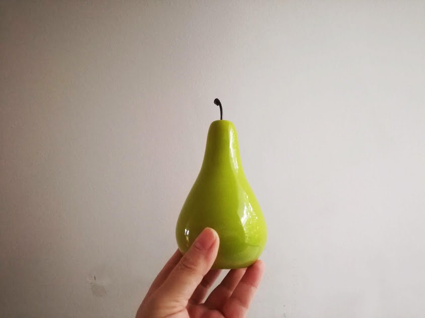 Ceramic Pear Sculpture Life Size Green Ceramic Pear Minimal - Etsy UK