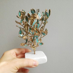 Mastic Tree Sculpture, Real Mastic Tree Twig Electroplated With Gold ...