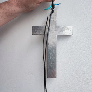 Classic Wall Cross Silver Wall Cross Aluminum Hammered - Etsy