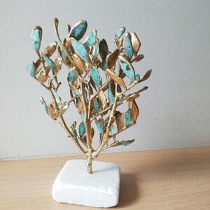 Mastic Tree Sculpture, Real Mastic Tree Twig Electroplated With Gold ...