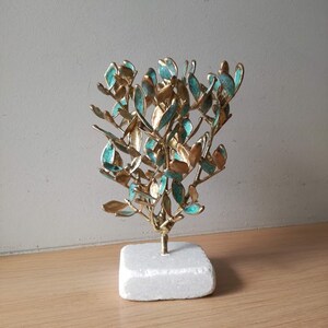 Mastic Tree Sculpture, Real Mastic Tree Twig Electroplated With Gold ...