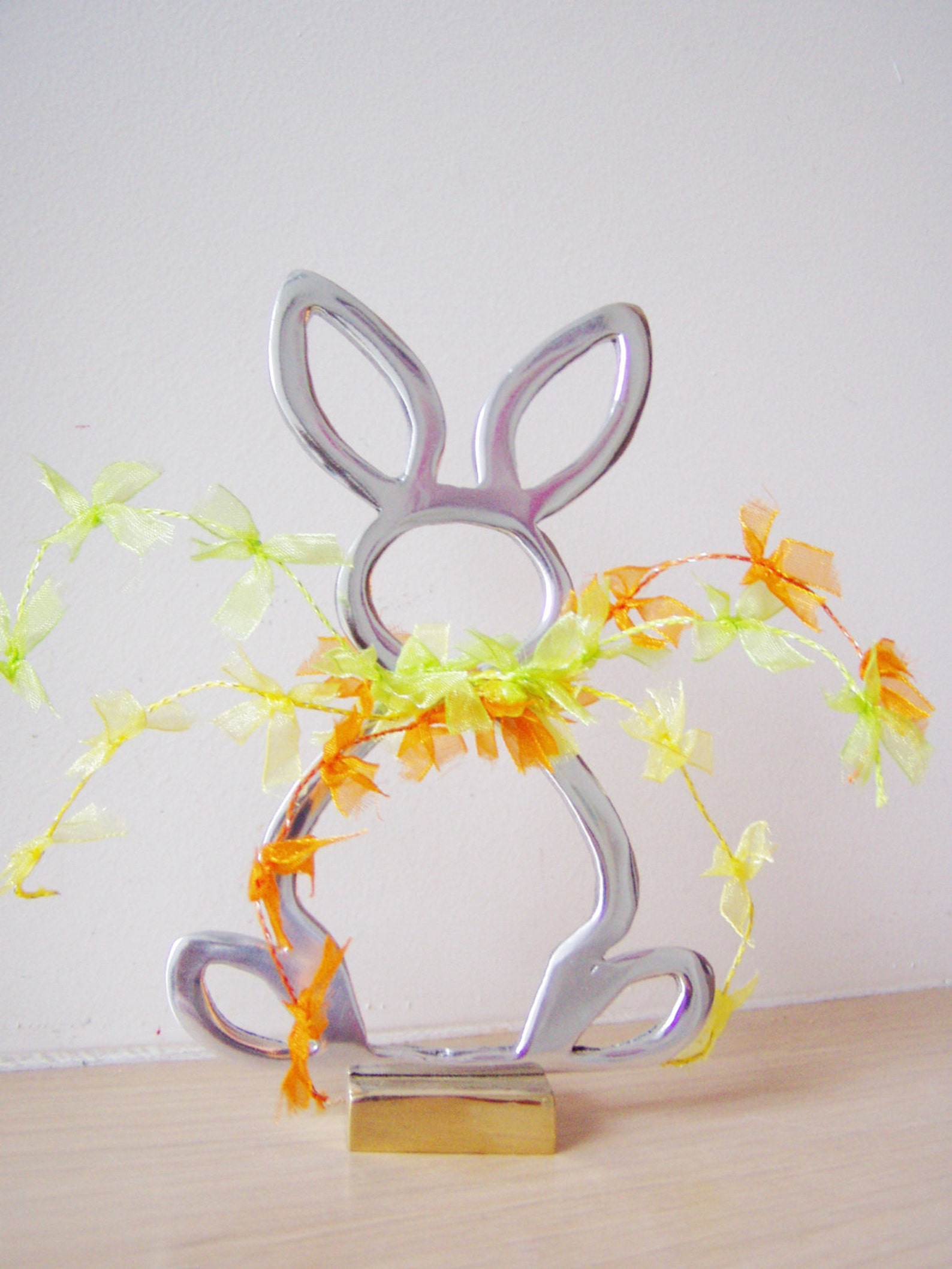 Easter Bunnny Metal Sculpture Silver Outline of Easter Bunny - Etsy