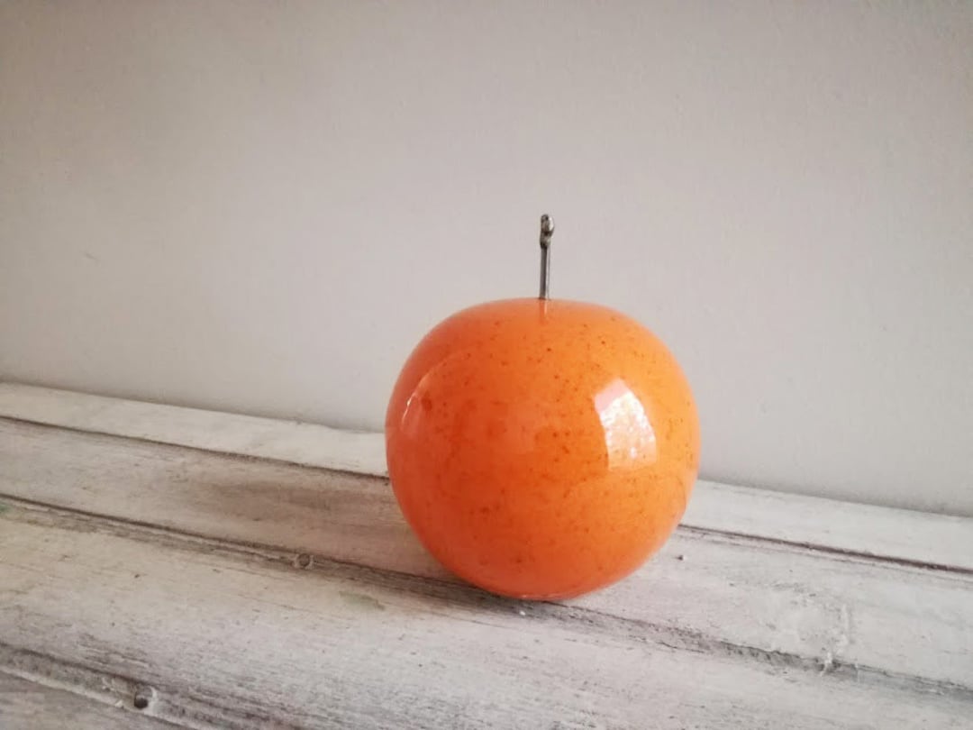 Ceramic Orange Sculpture, Orange Fruit in Bright Orange, Earthenware ...