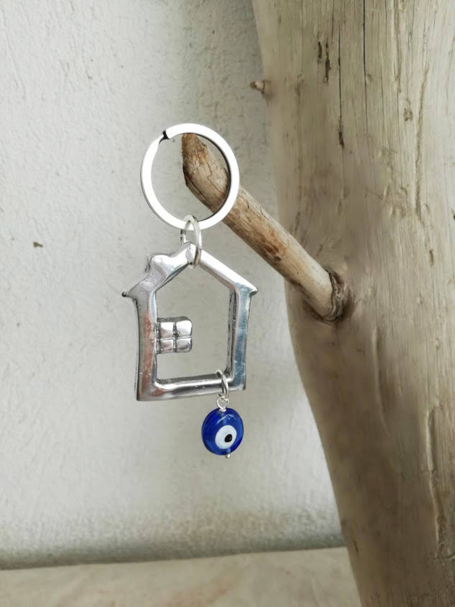 Silver House Keychain Aluminum House Outline Key Ring With | Etsy