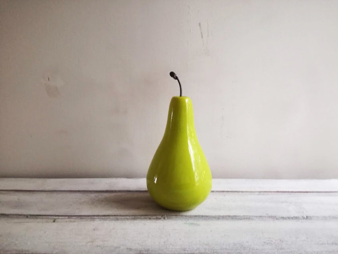 Ceramic pear sculpture life size green ceramic pear minimal | Etsy