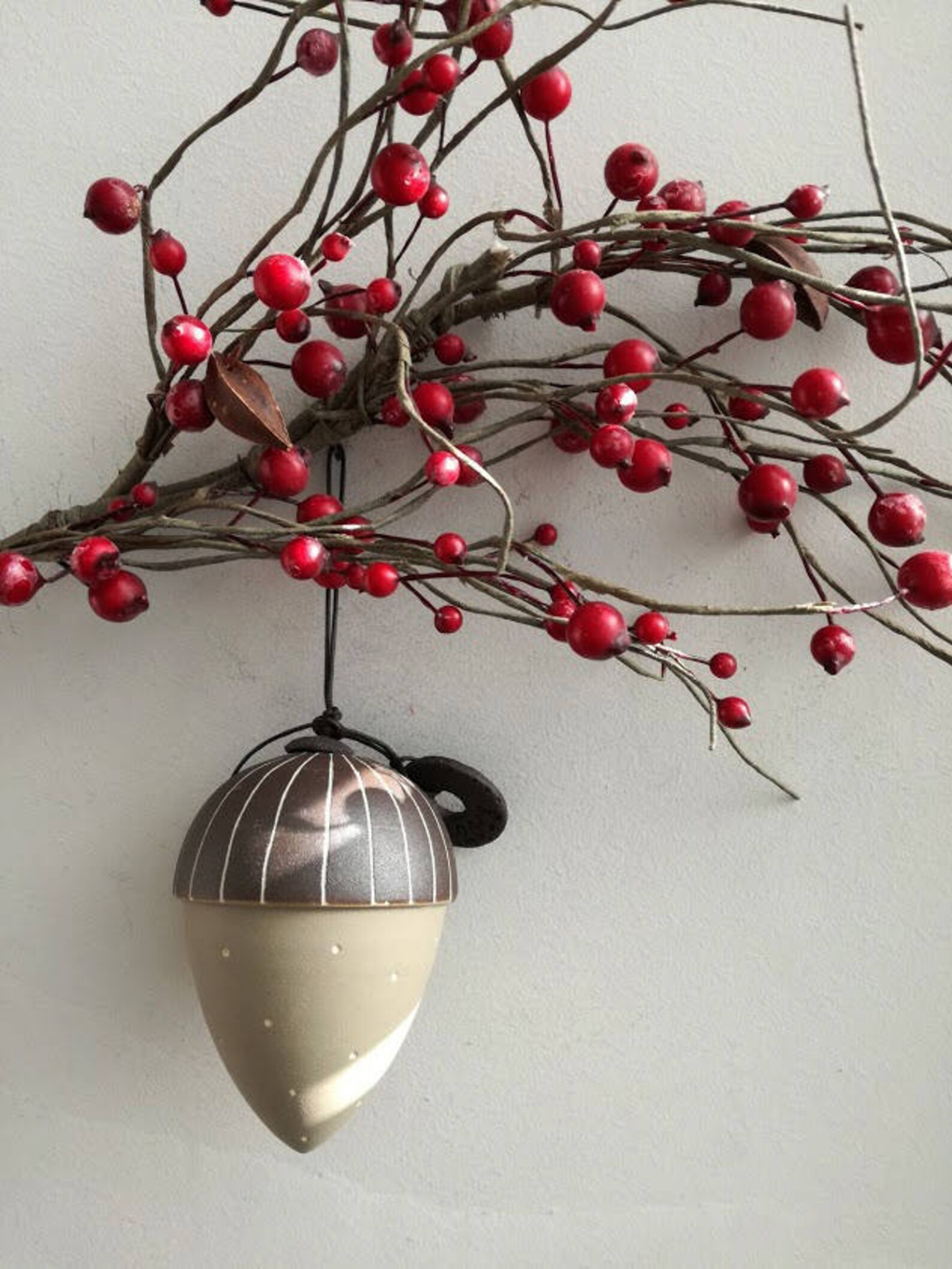 Ceramic Acorn Ornament Ceramic Acorn Sculpture Soft Grey and - Etsy