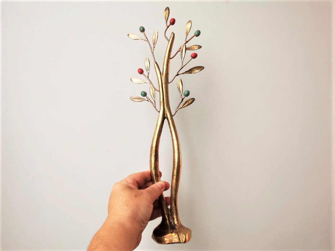 Modern Olive Tree Sculpture, Brass Olive Tree With Colourful Olives ...