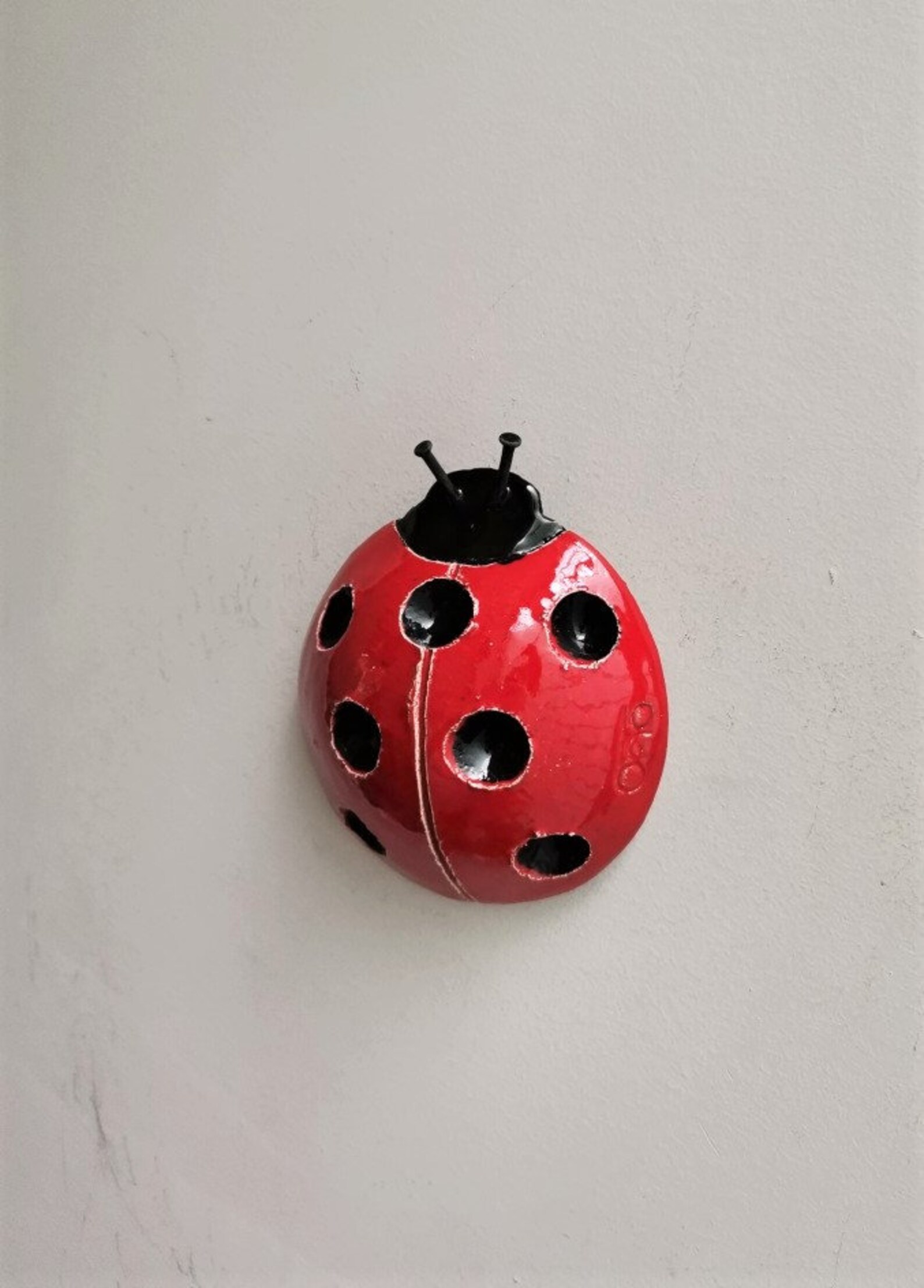Ceramic Ladybug Sculpture Red Black Ladybug Wall Hanging - Etsy