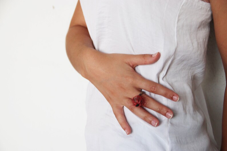Fuzzy Silver Ring Fluffy Fury Minimalist Ring Sterling | Etsy