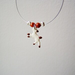 Sheep Silver Bangle, Enameled Sheep Bracelet With Orange Pearls ...