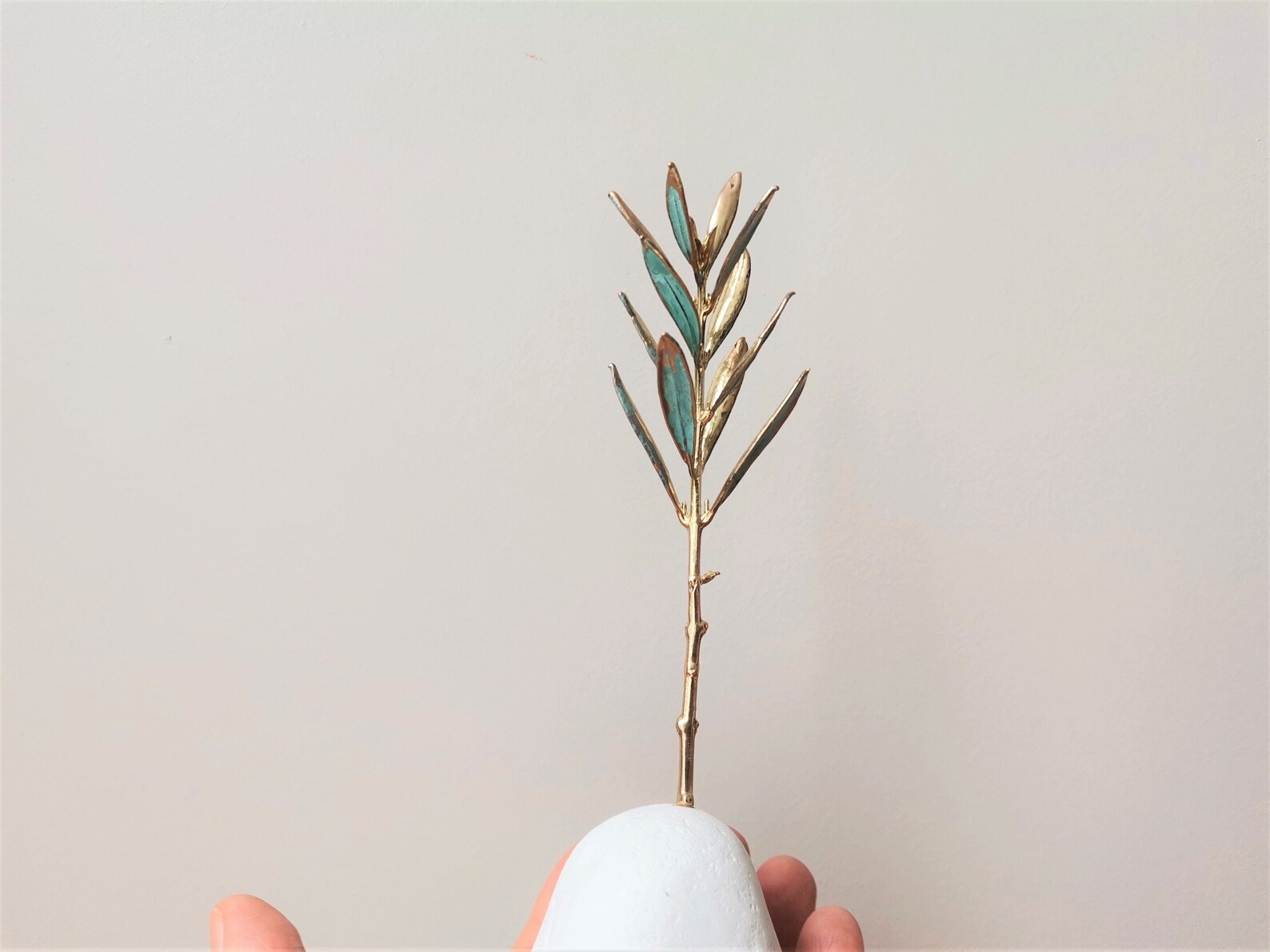 Olive Branch Sculpture Electroplated Real Olive Twig of - Etsy