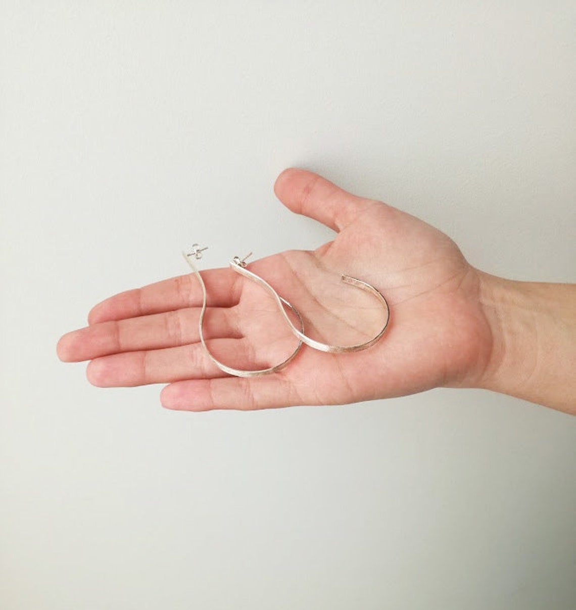 Question Mark Hoops Sterling Silver Hoops Modern Scratched | Etsy