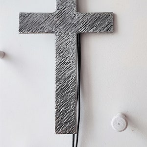 Classic Wall Cross Silver Wall Cross Aluminum Hammered - Etsy