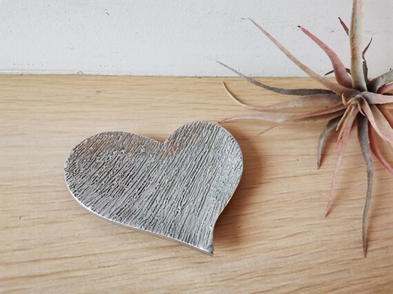 Silver Heart Plate Aluminum Heart Little Plate Metal Heart - Etsy UK