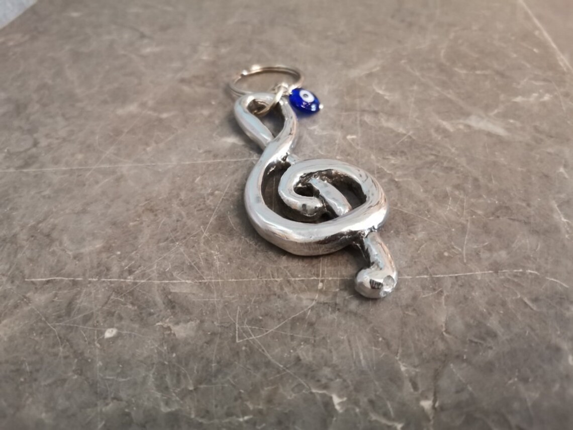 Treble Clef Key Ring Aluminum Musical Note Key Chain With - Etsy