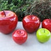 Large Ceramic Apple, Red Ceramic Apple With Black, Iron Stem, Large ...
