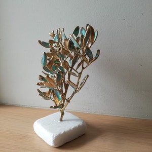 Mastic Tree Sculpture, Real Mastic Tree Twig Electroplated With Gold ...