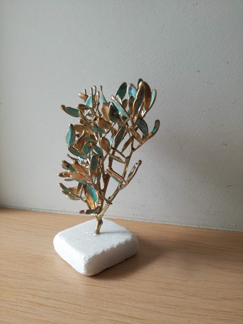 Mastic Tree Sculpture Real Mastic Tree Twig Electroplated - Etsy