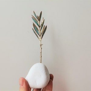 Olive Branch Sculpture Electroplated Real Olive Twig of - Etsy