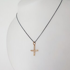 Square Cross With Grainy Surface, Handmade, Unisex, Gold Cross of 18k ...