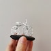 Silver Bicycle Sculpture, Mini Bike Sculpture on Black Stone, Alloy ...