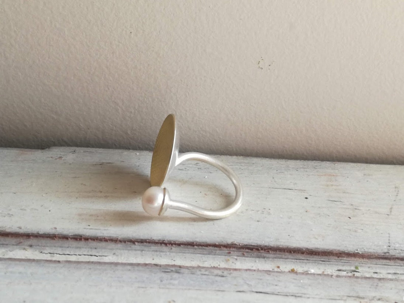 Gold Disk Ring Sterling Silver Open Ring Designer Open Ring - Etsy