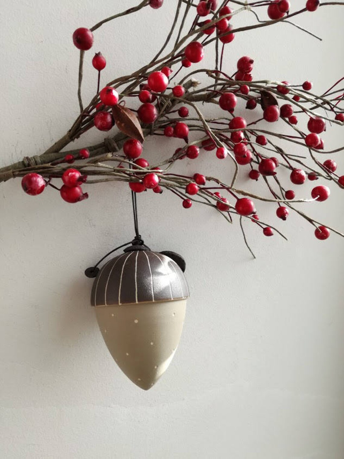 Ceramic Acorn Ornament Ceramic Acorn Sculpture Soft Grey and - Etsy